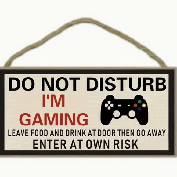 Wall Decor | New Wooden Do Not Disturb Im Gaming Sign Boys Room Decor ...